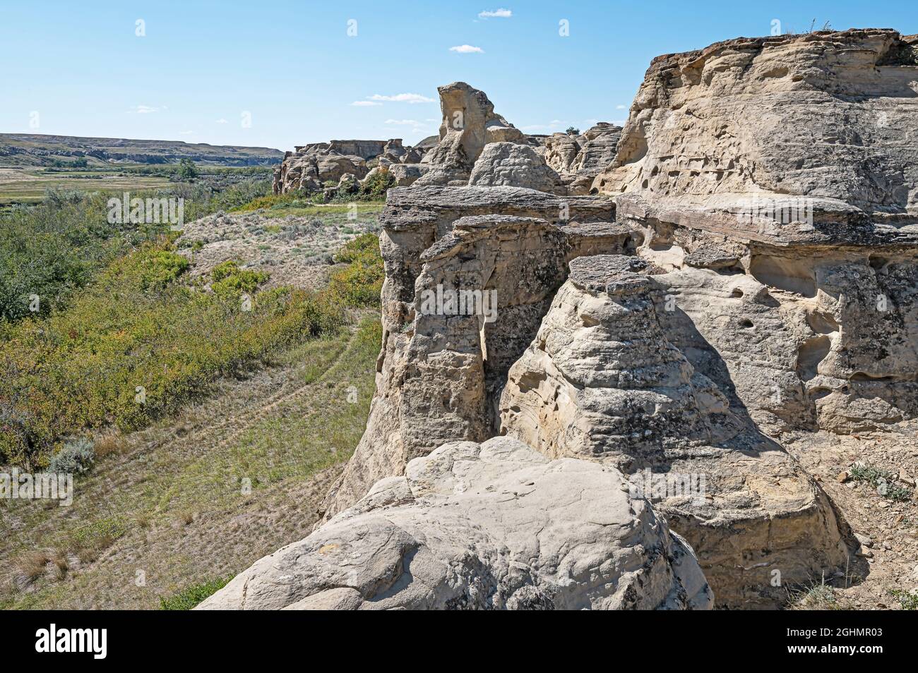 Rock formations in Writing on Stone Provincial Park, Alberta, Canada ...