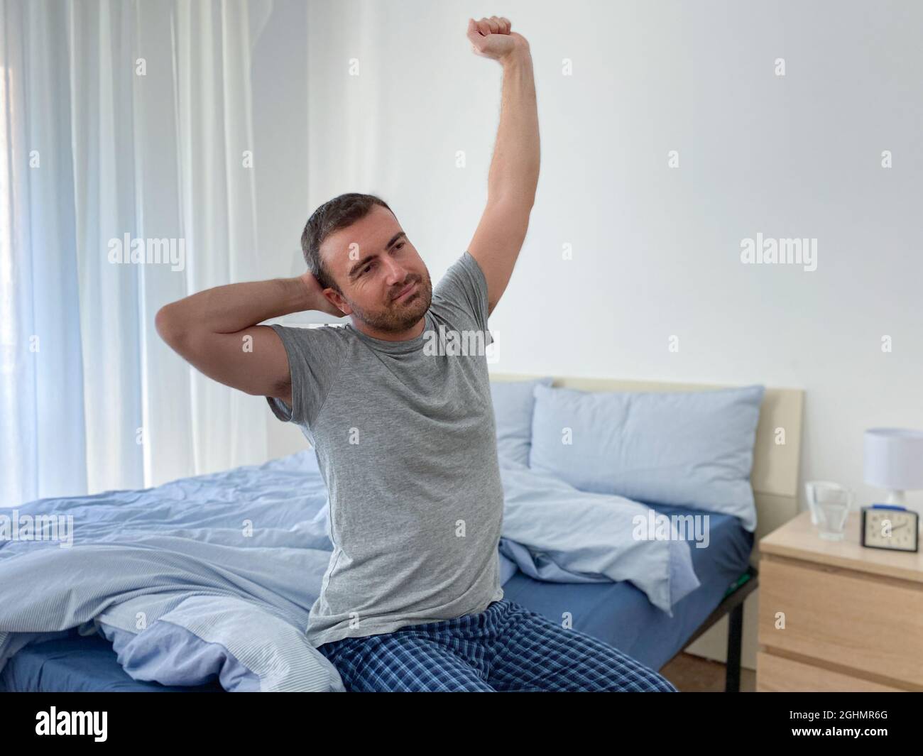 Waking up fresh man hi-res stock photography and images - Alamy
