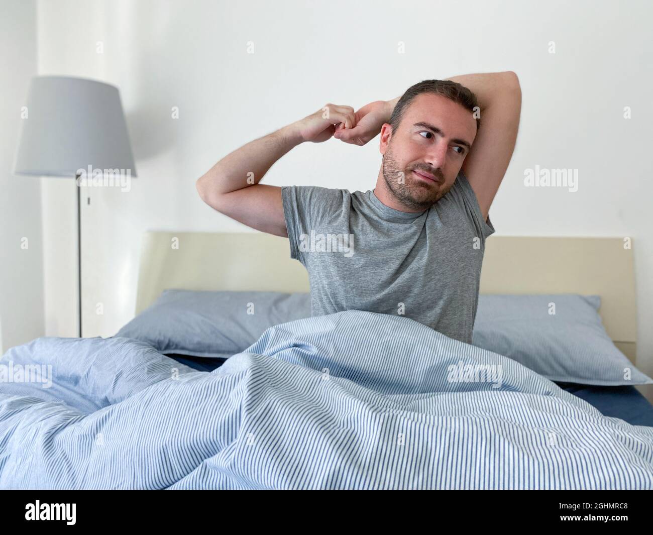 Waking up fresh man hi-res stock photography and images - Alamy