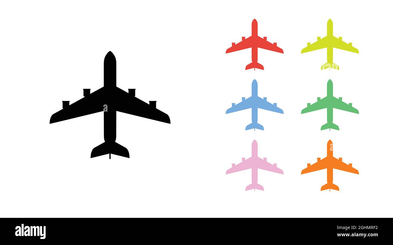 Plane Icon Set. Vector isolated editable flat set of illustrations ...