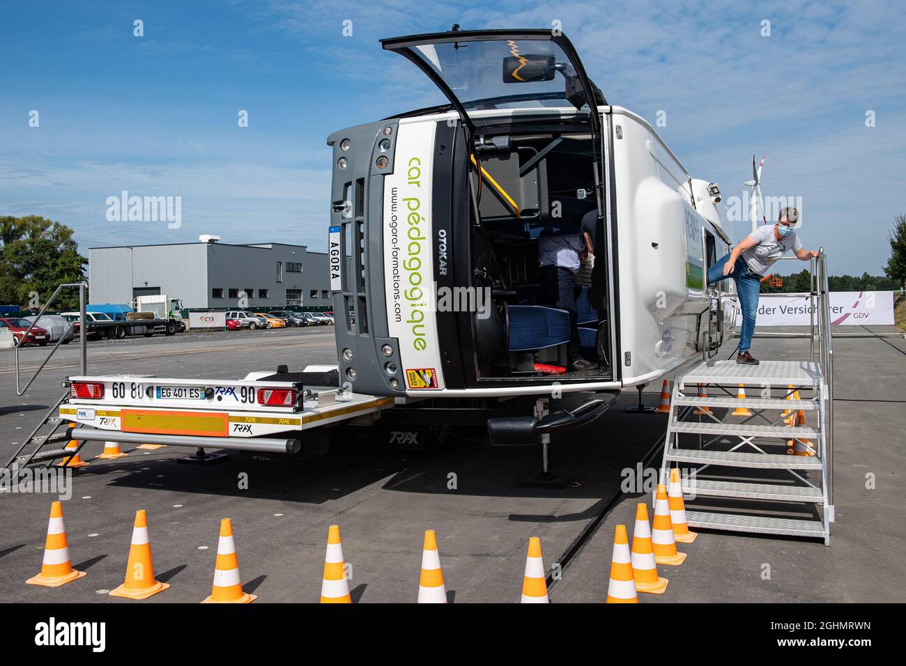 07 September 2021, North Rhine-Westphalia, Münster: In the test set-up ...