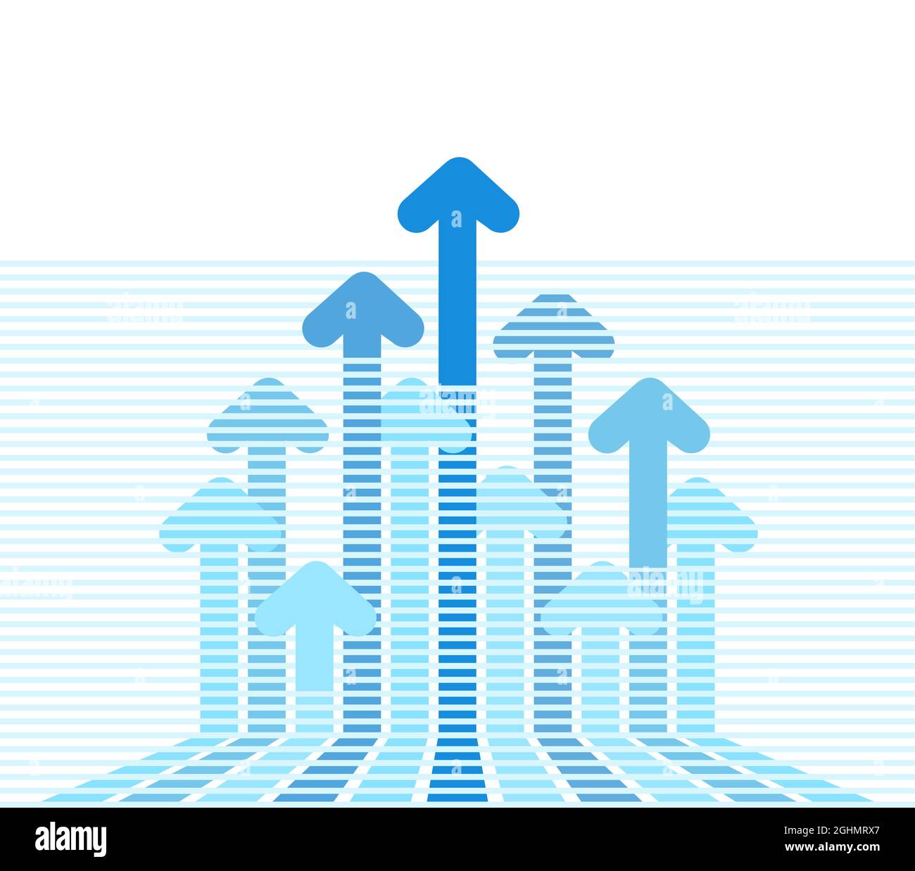 Abstract financial background with blue arrows going up. Concept ...