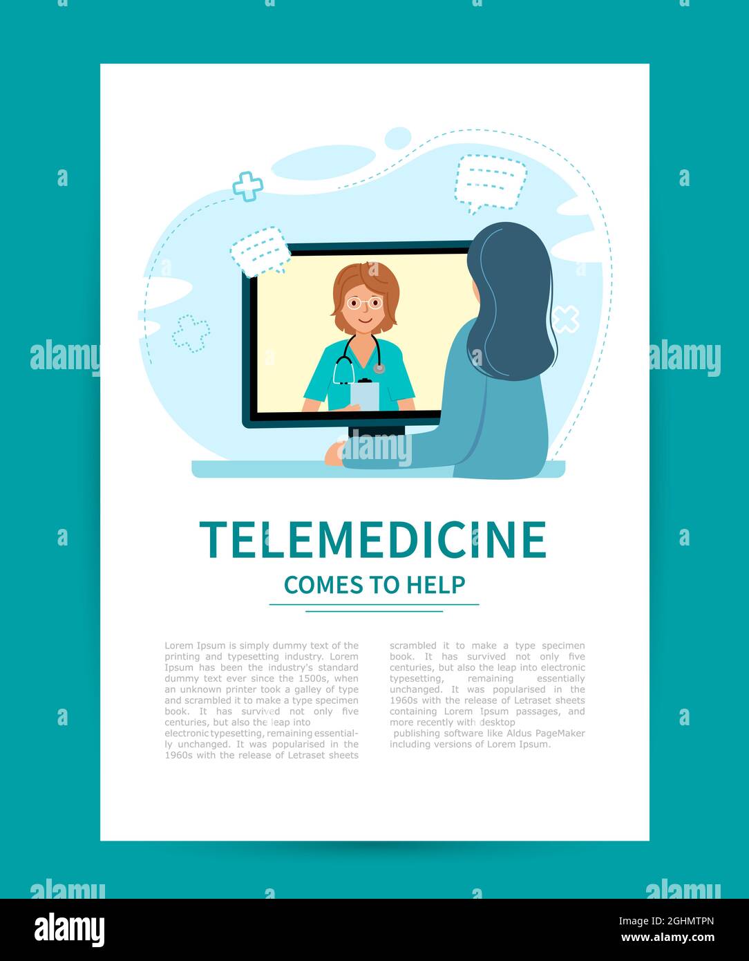 Call children doctor using media platform. Poster concept telemedicine ...