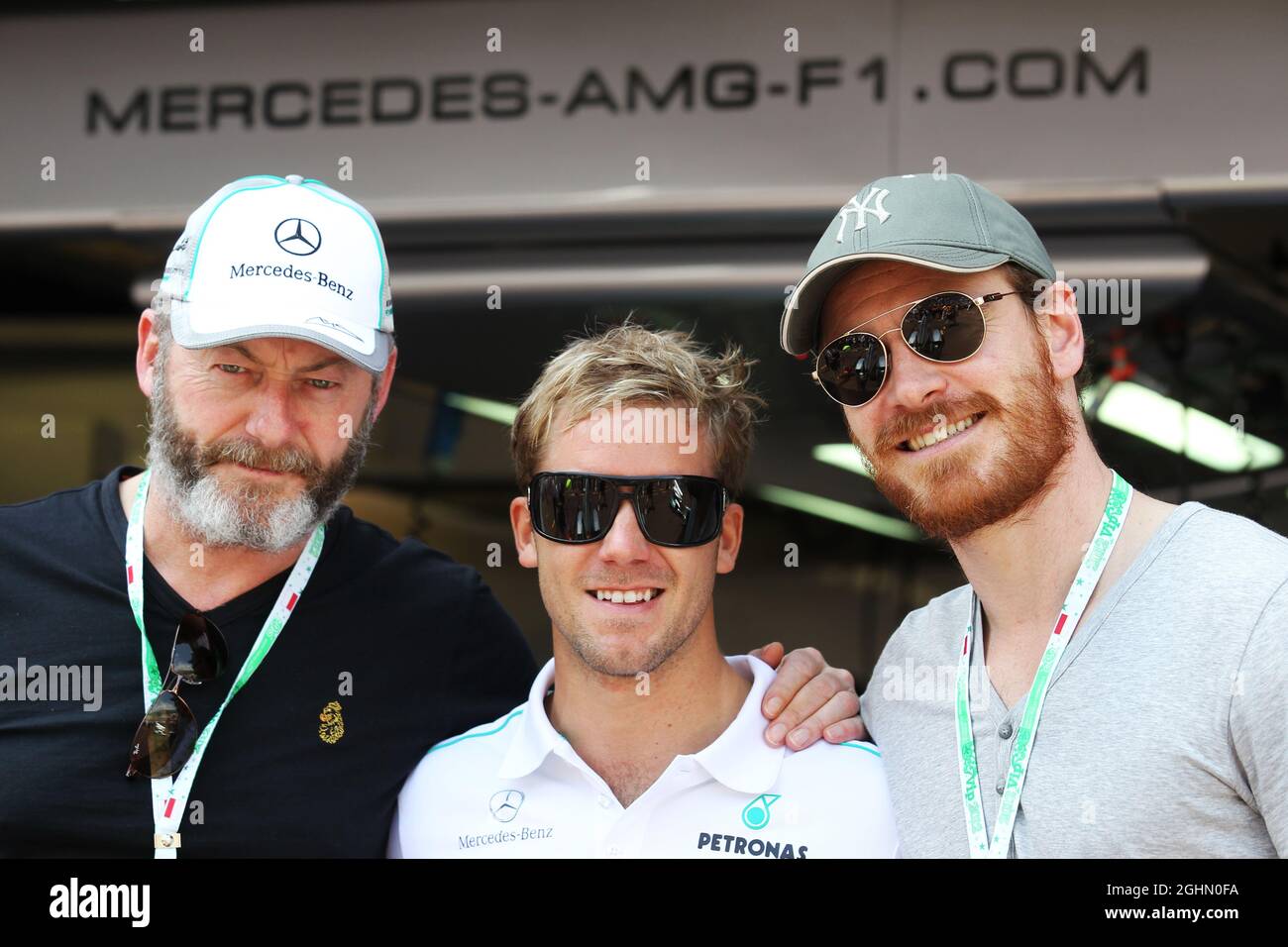 Sam Bird (GBR) Mercedes AMG F1 Test And Reserve Driver (Centre) with ...