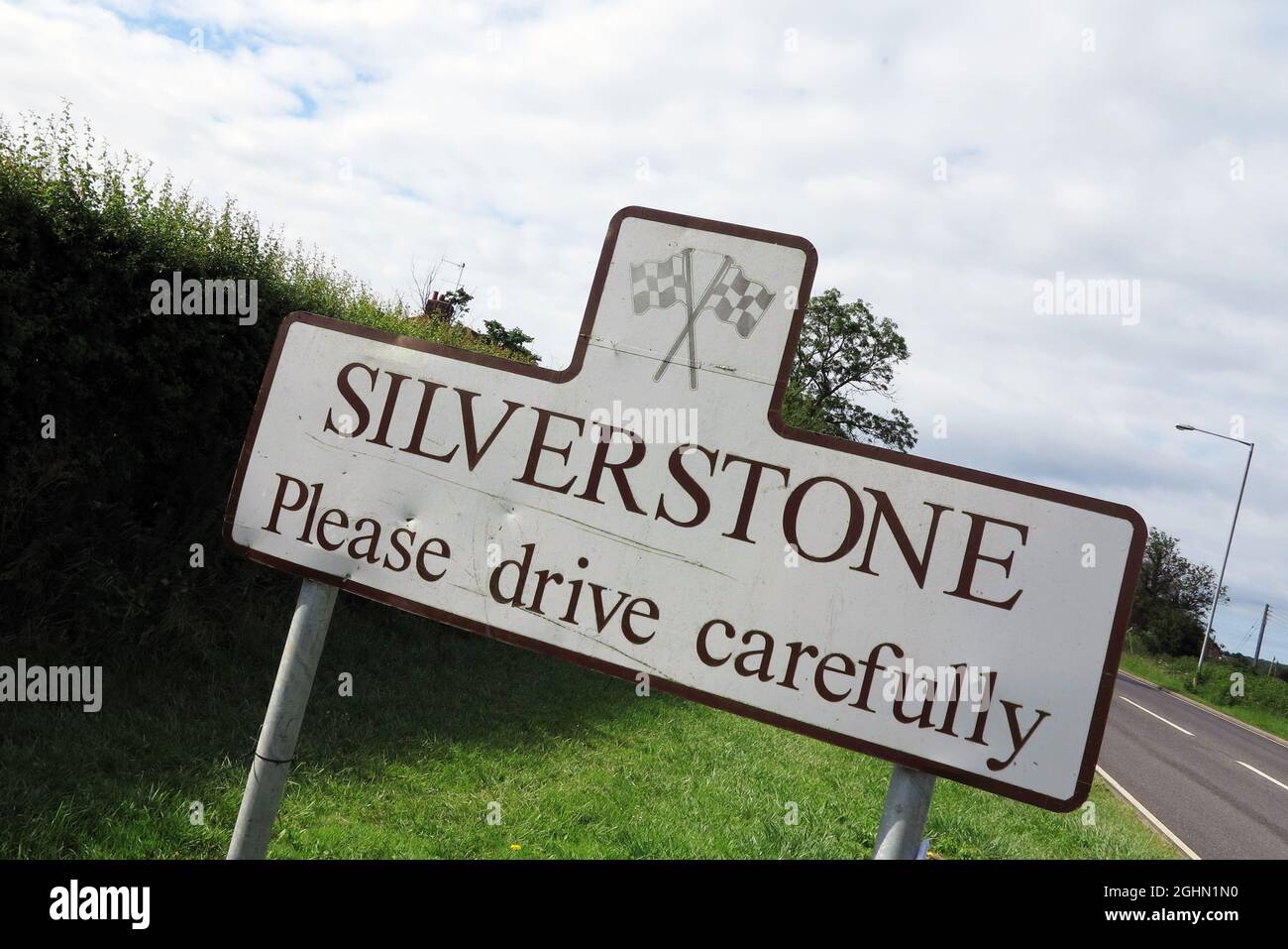 Silverstone village road sign. 05.07.2012. Formula 1 World Championship ...