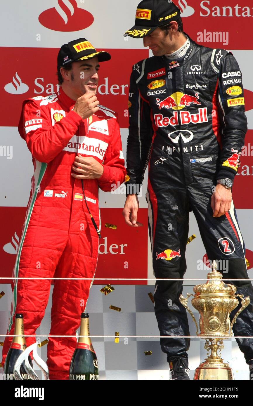 Fernando Alonso (ESP), Scuderia Ferrari and Mark Webber (AUS), Red Bull ...