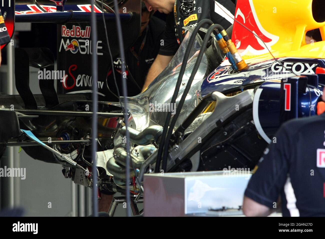 Red Bull Racing Technical detail of the engine 22.07.2012. Formula 1 ...