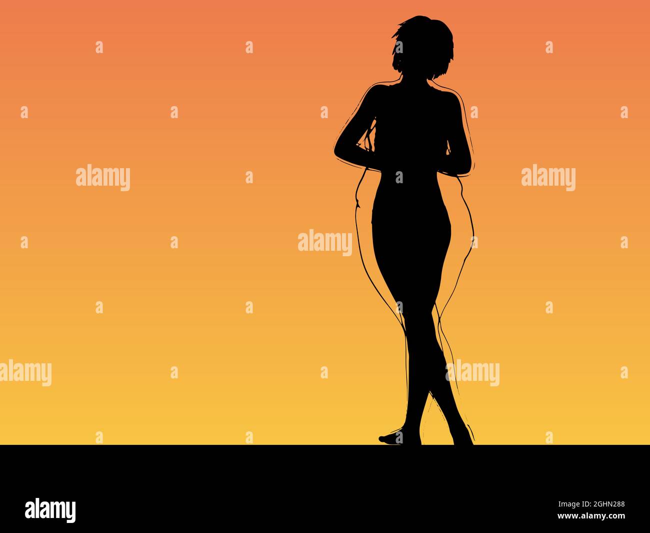 Conceptual fat overweight obese female vs slim fit healthy body after ...