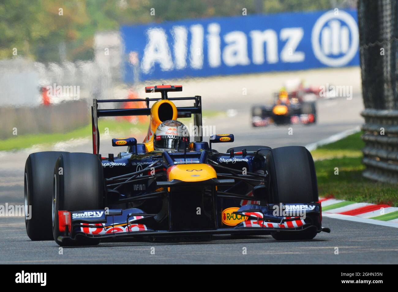 Red bull racing rb8 leads team mate sebastian vettel hi-res stock ...
