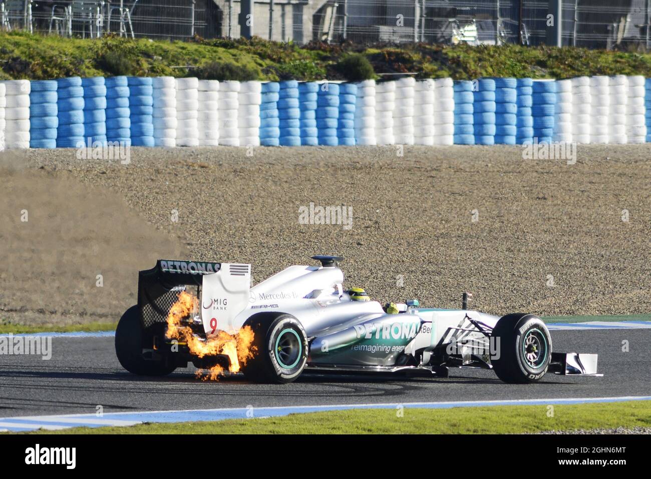 Mercedes amg f1 stops on circuit hi-res stock photography and images ...