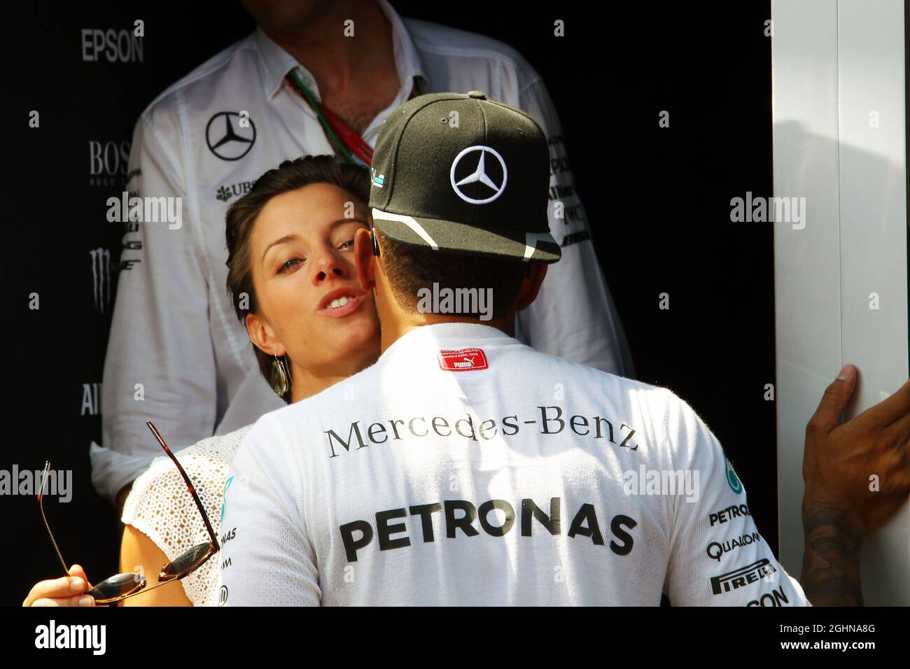 Lewis Hamilton (GBR) Mercedes AMG F1 with Nora Zetsche (GER). 28.05. ...