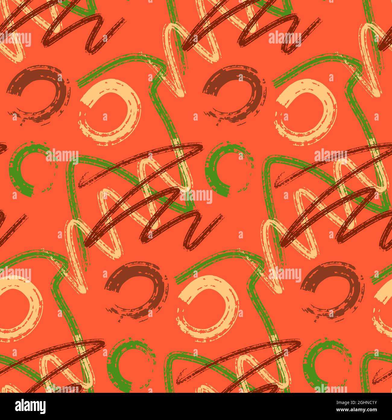 Abstract seamless pattern, green red orange paint stain. Design for ...