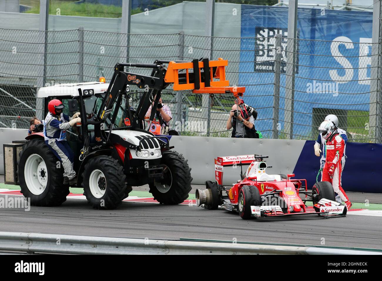 Sebastian Vettel (GER) Ferrari SF16-H retired from the race when his ...