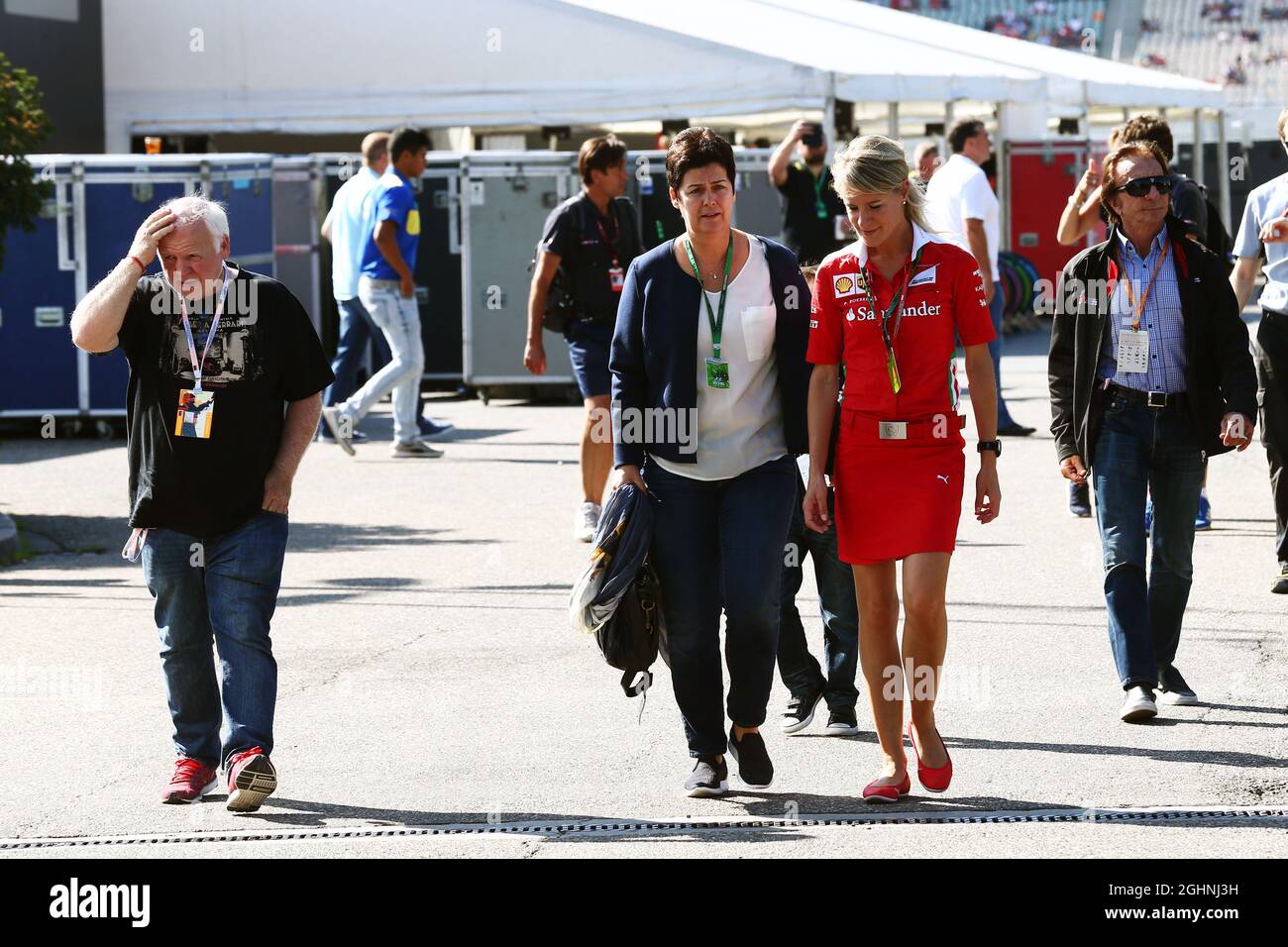 (L to R): Norbert Vettel (GER) with wife Heike Vettel (GER) and Britta ...