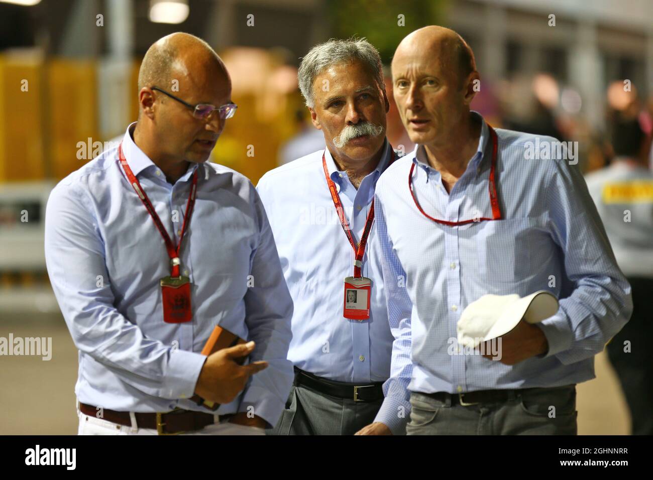 Chase Carey (USA) Formula One Group Chairman (Centre) with Donald ...