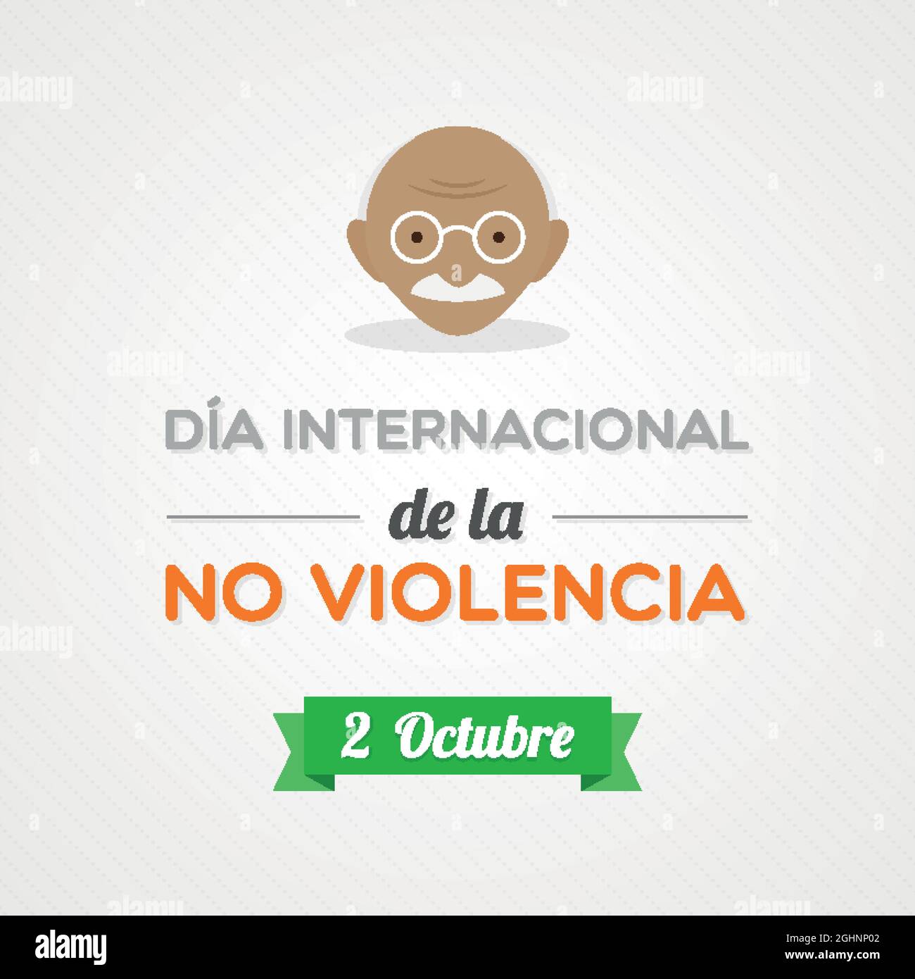 International day of non-violence. Spanish. Vector illustration, flat ...