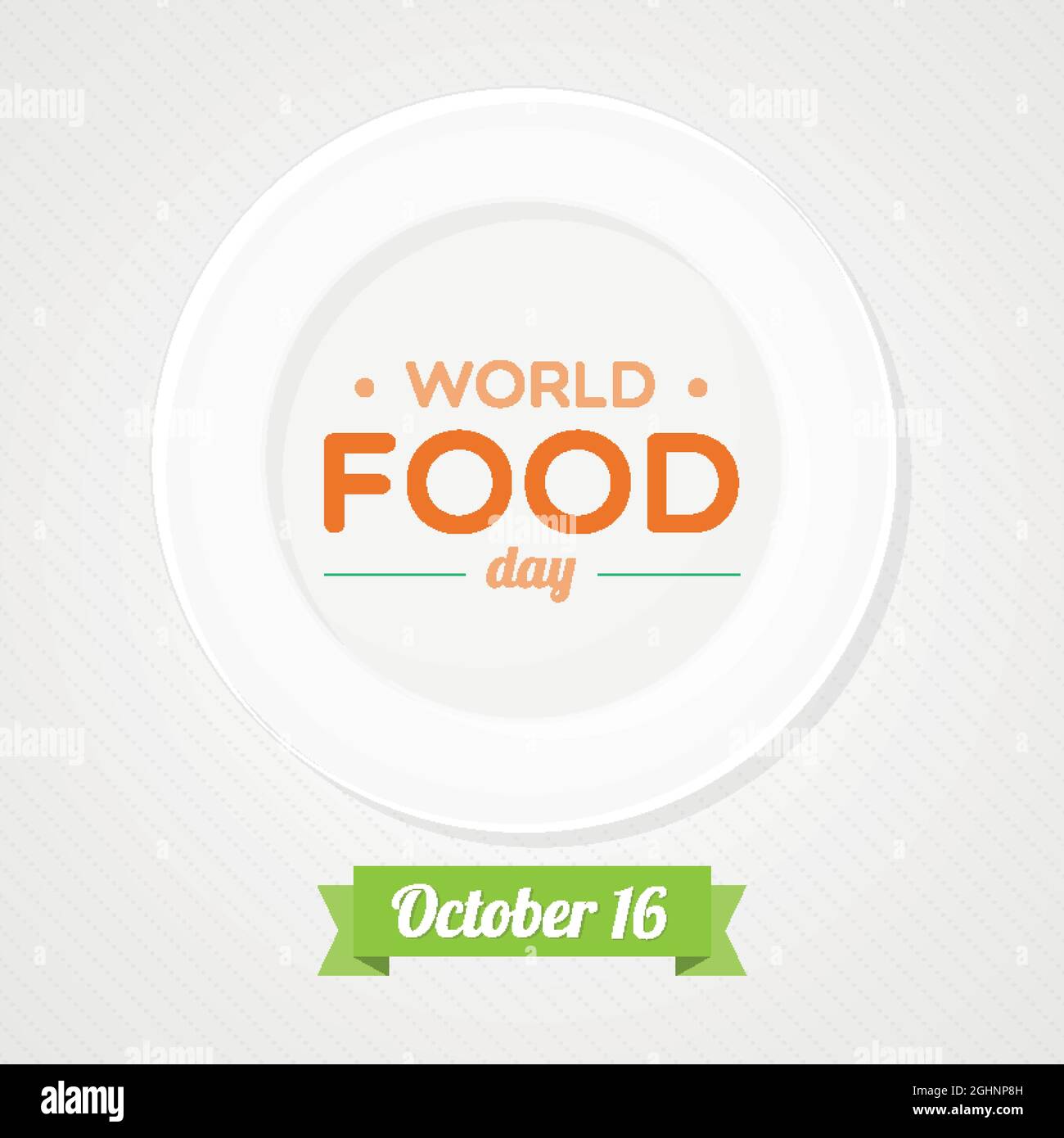 World Food Day. October 16. Empty plate. Vector illustration, flat ...