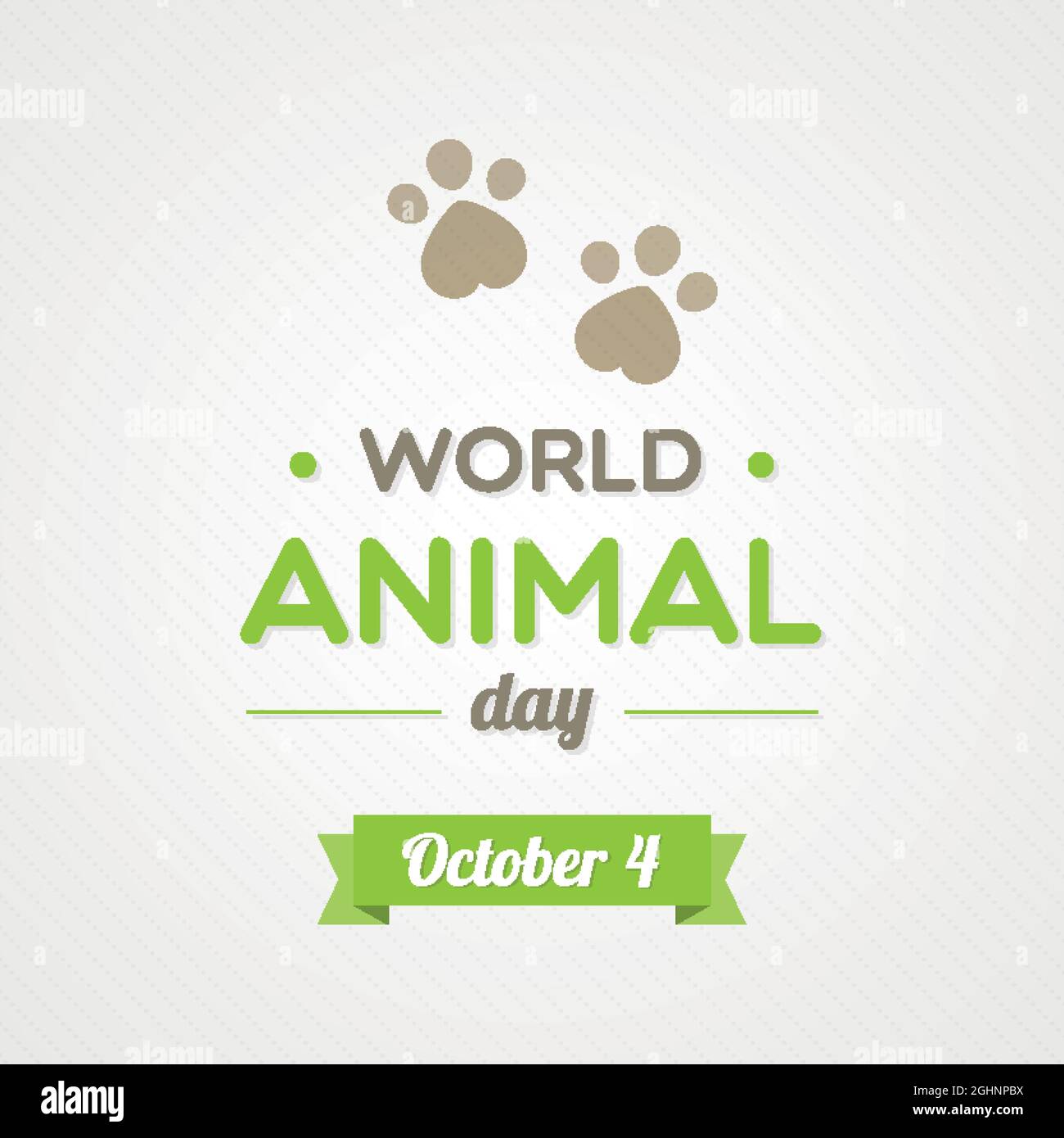 World Animal Day. October 4. Heart footprints. Vector illustration ...