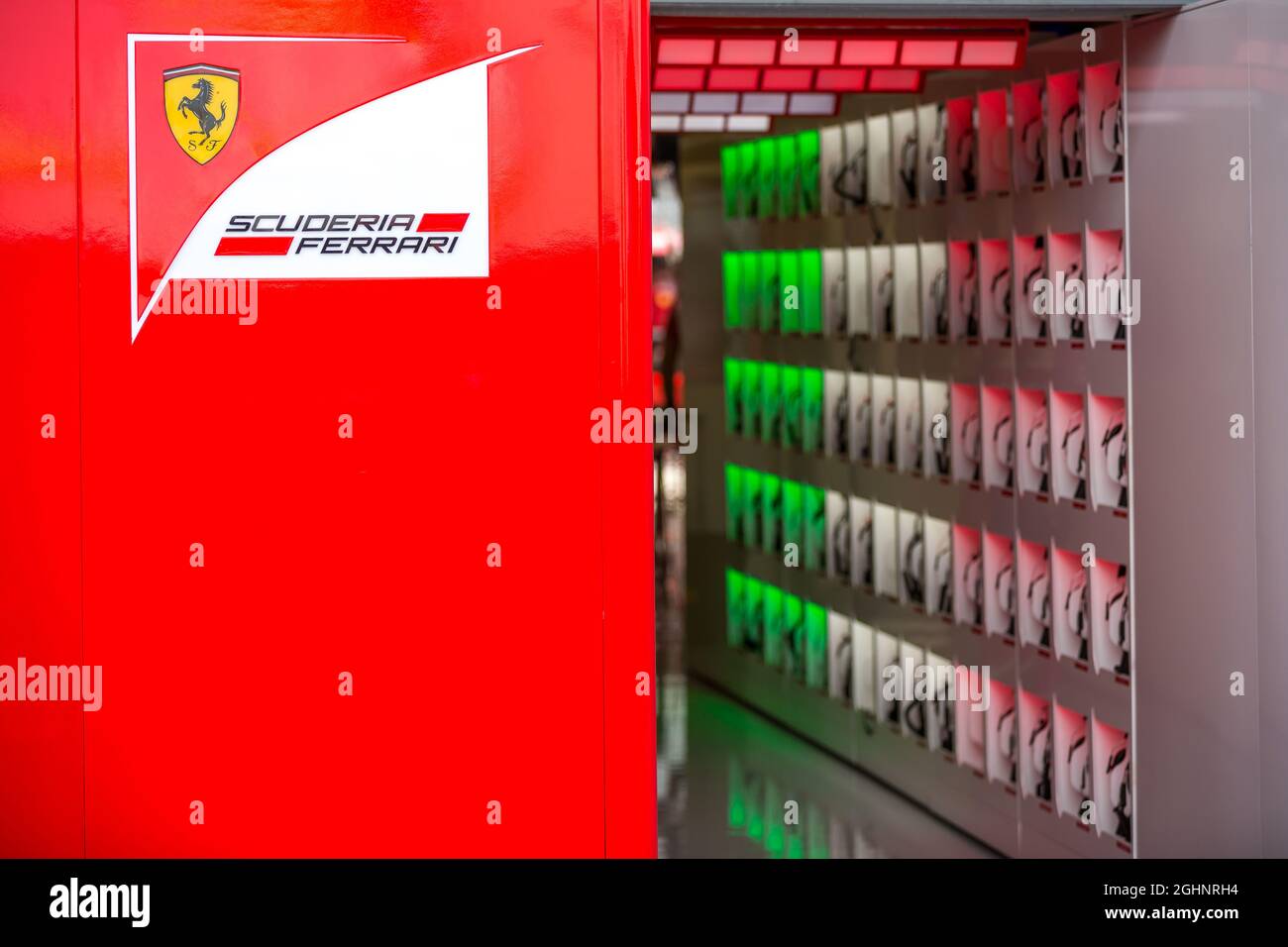 Scuderia Ferrari logo. 20.10.2016. Formula 1 World Championship, Rd 18 ...