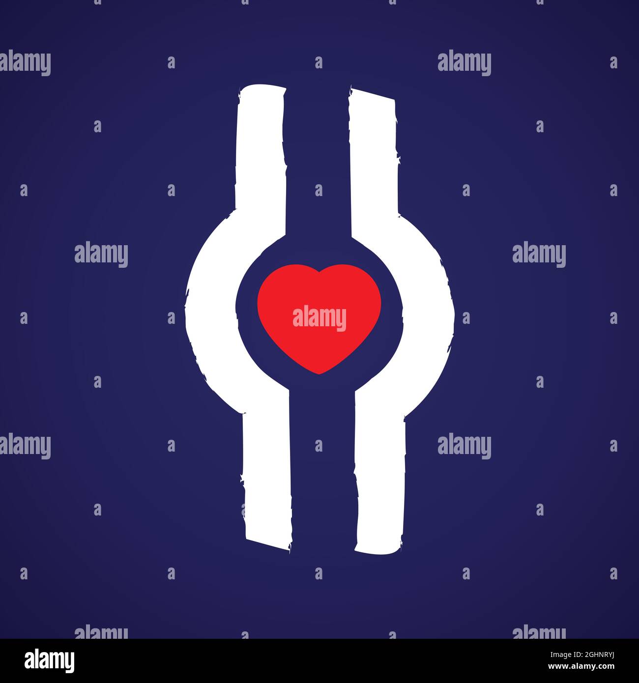 Thrombosis symbol. Hand drawn icon. Blue background. Vector ...