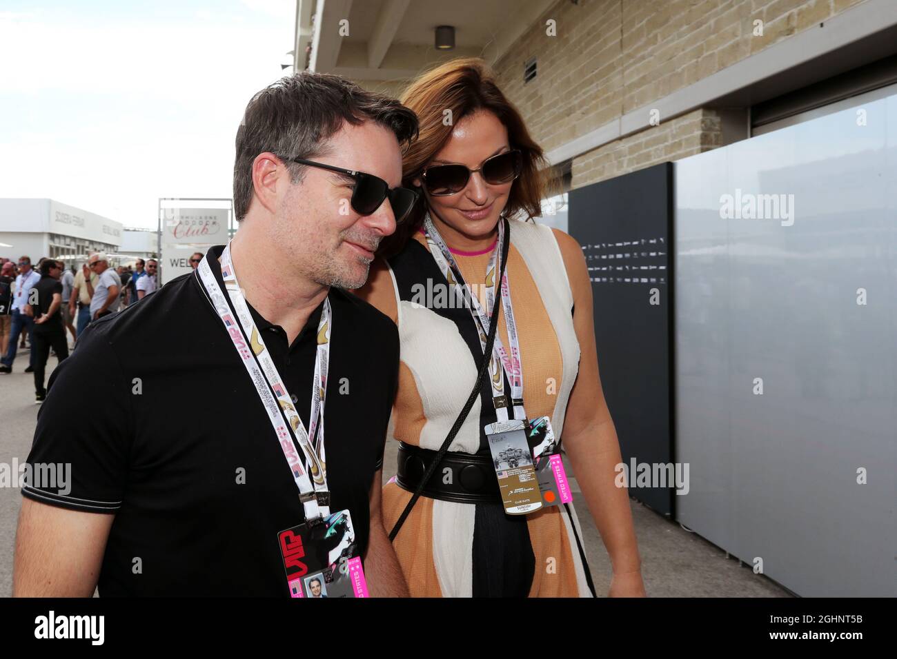Jeff Gordon (USA) Former NASCAR Driver with his wife Ingrid Vandebosch ...
