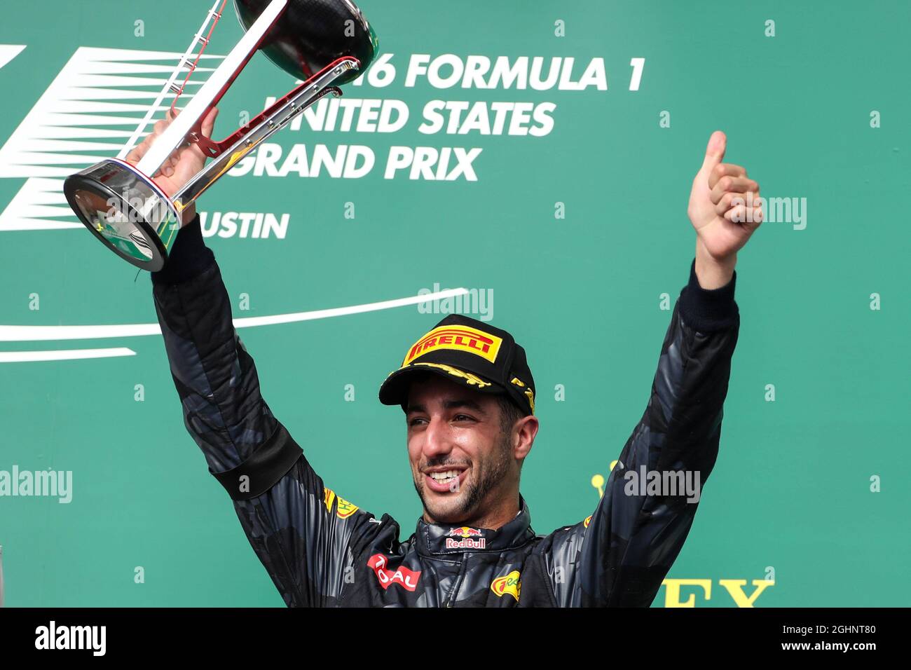 Daniel Ricciardo (AUS) Red Bull Racing celebrates his third position on ...
