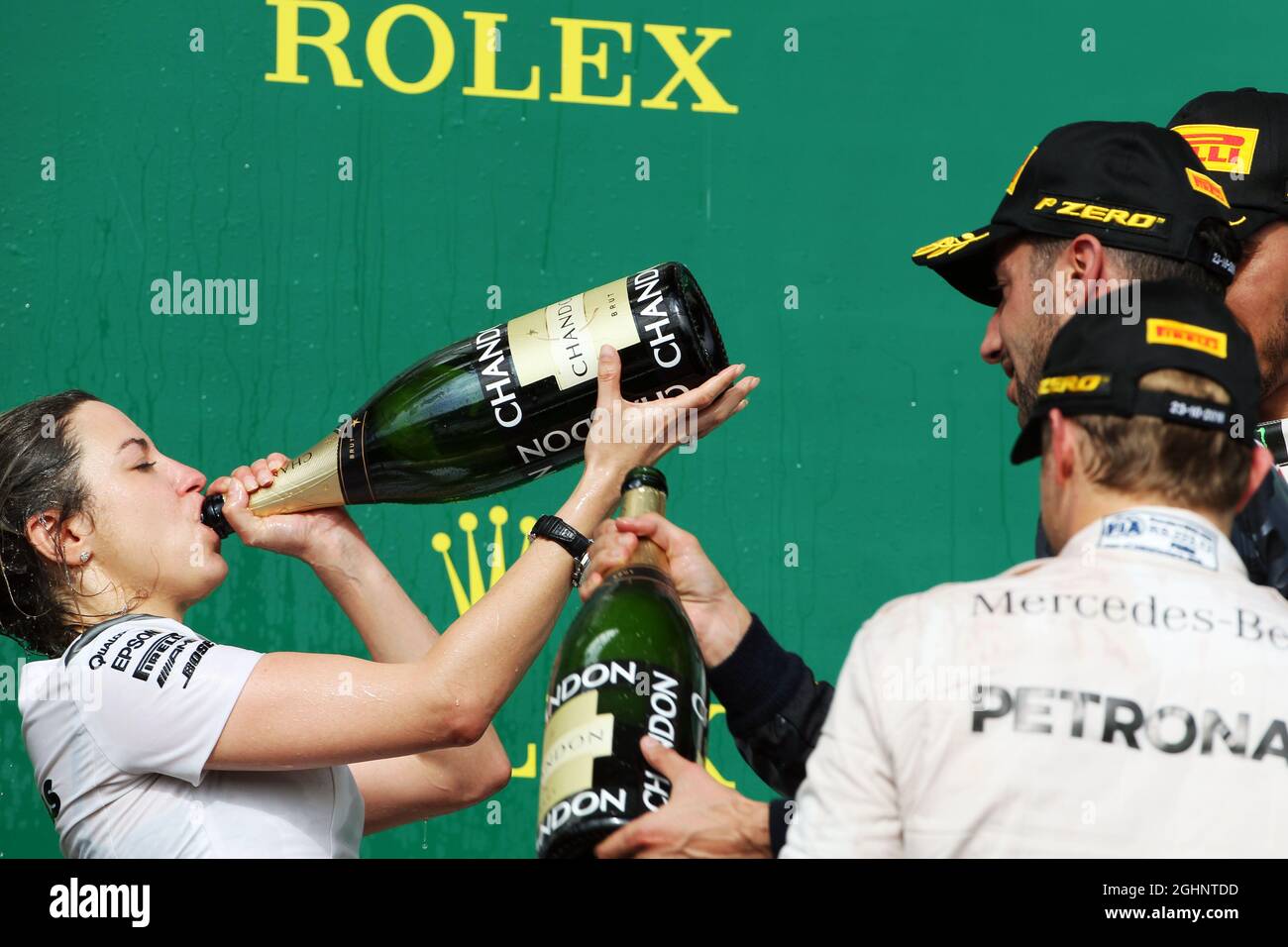 Mercedes amg f1 celebrates victoria vowles hi-res stock photography and ...