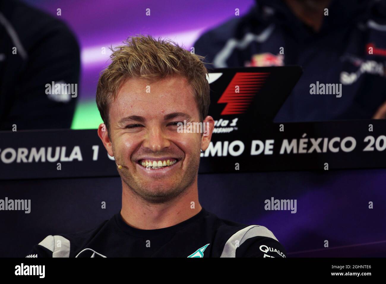 Nico Rosberg (GER) Mercedes AMG F1 in the FIA Press Conference. 27.10. ...