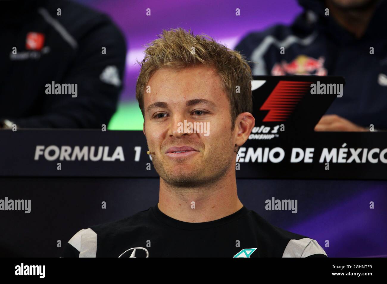 Nico Rosberg (GER) Mercedes AMG F1 in the FIA Press Conference. 27.10. ...