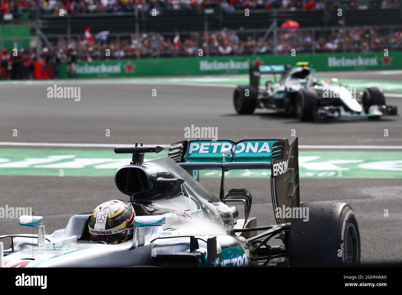 Mercedes amg f1 w07 hybrid placed team mate lewis hamilton hi-res stock ...
