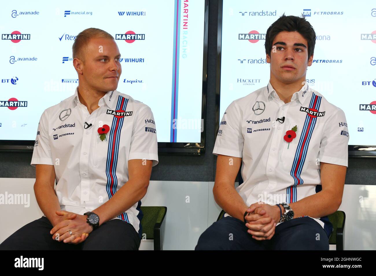(L to R): Valtteri Bottas (FIN) Williams and Lance Stroll (CDN ...