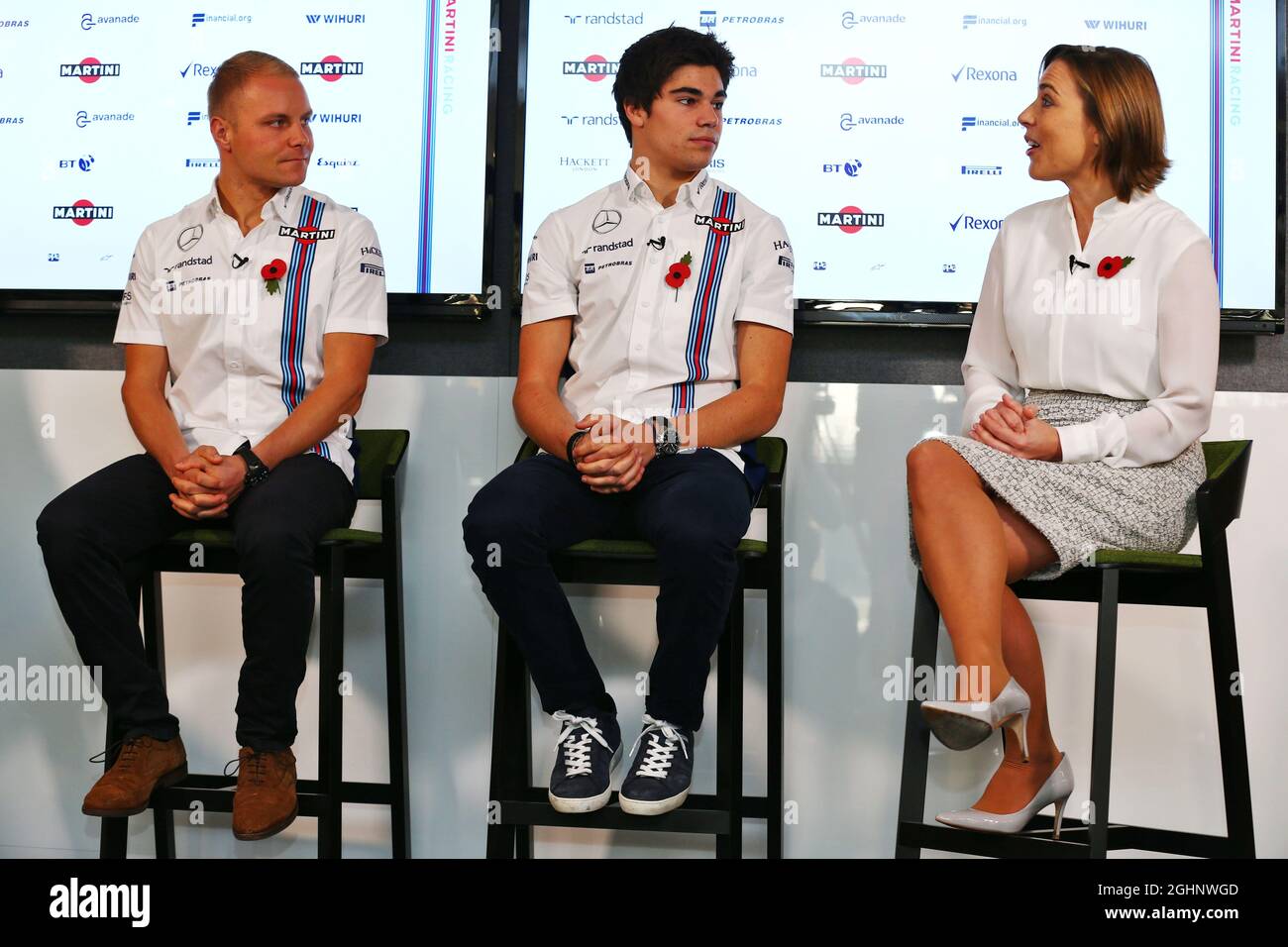 (L to R): Valtteri Bottas (FIN) Williams and Lance Stroll (CDN ...