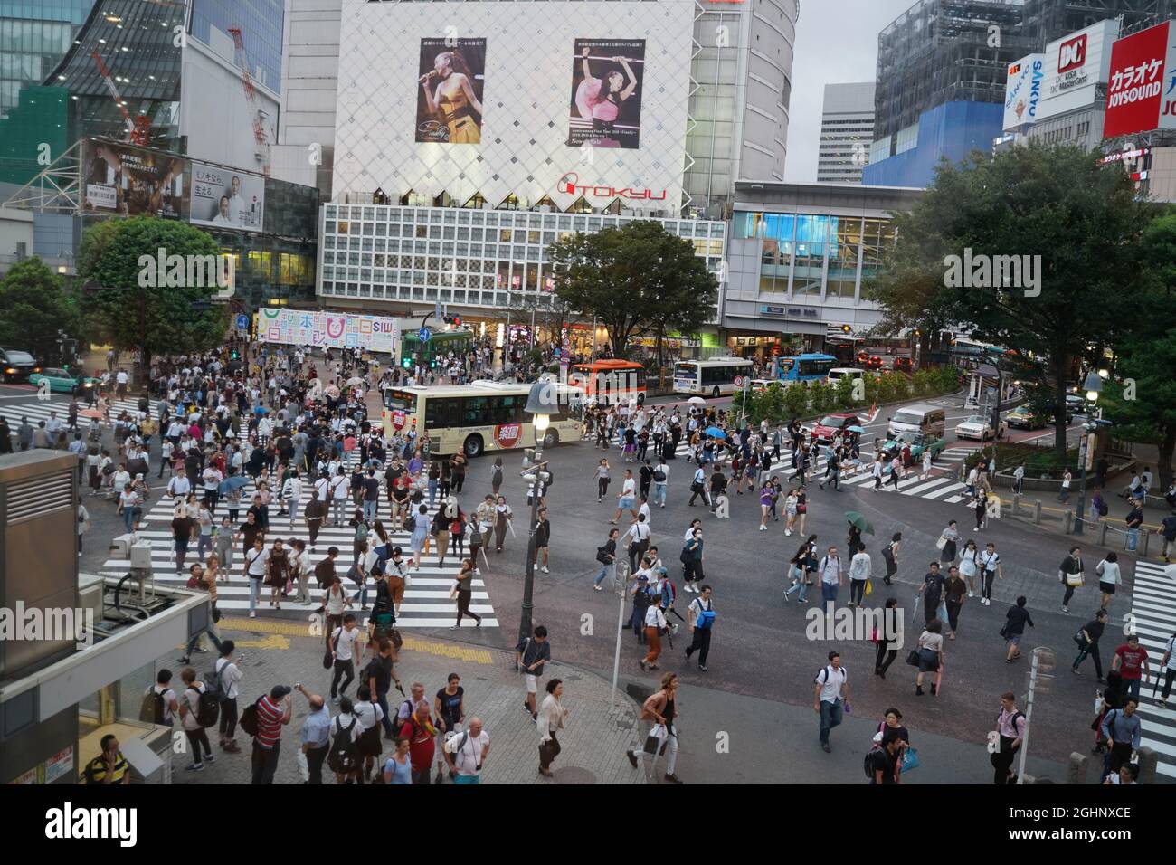 TOKYO, JAPAN - Sep 04, 2018: The Shibuya Crossing in Tokyo Japan seen ...