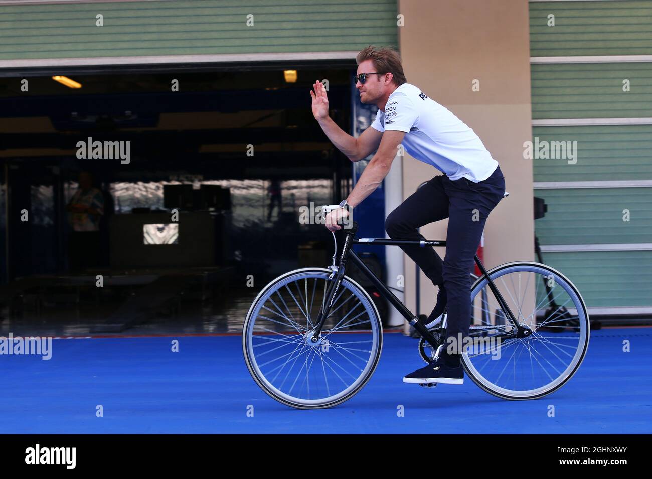 Mercedes amg f1 on his bicycle hi-res stock photography and images - Alamy