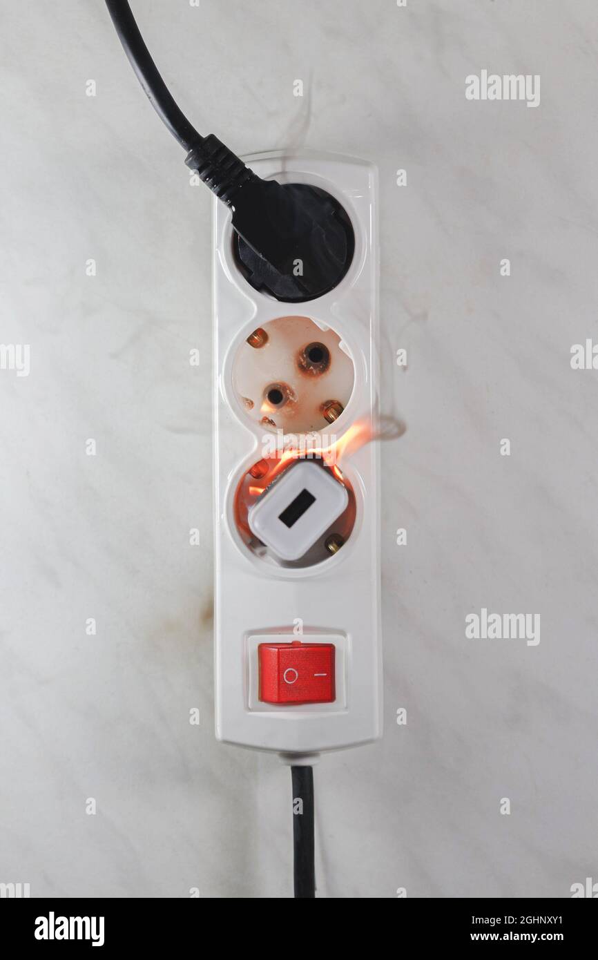 Ignited plug in the power supply board - short circuit of the wiring ...