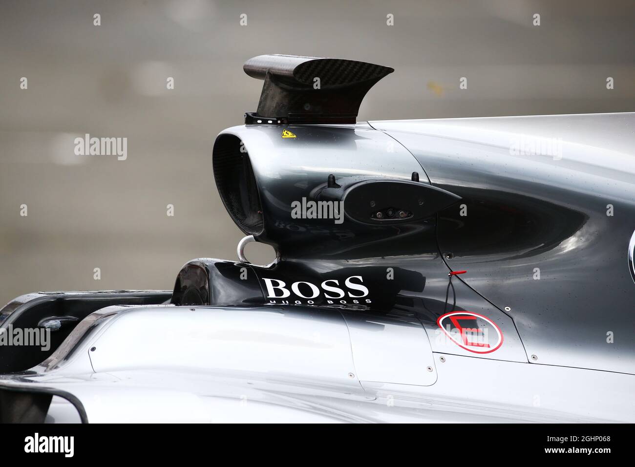 Mercedes amg f1 w08 engine cover detail hi-res stock photography and ...