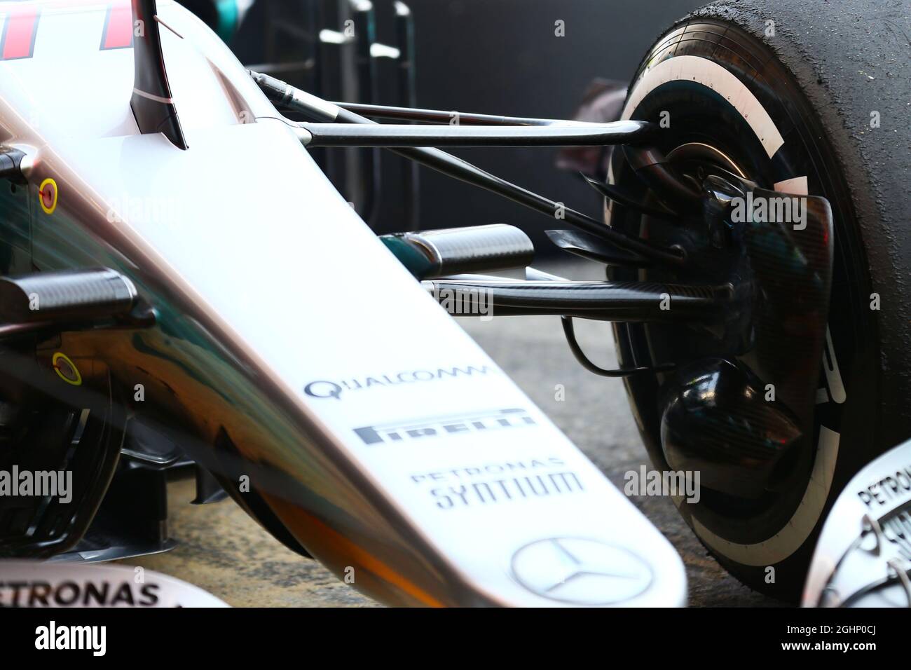Mercedes amg f1 w08 front suspension detail hi-res stock photography ...