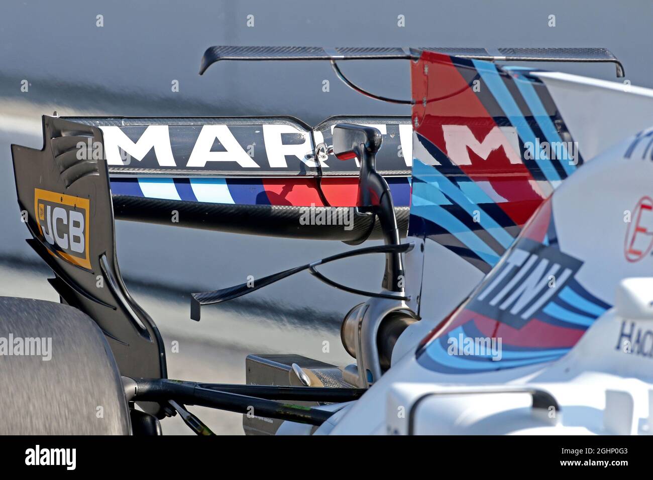 Williams FW40 rear wing and winglet on engine cover. 27.02.2017 ...