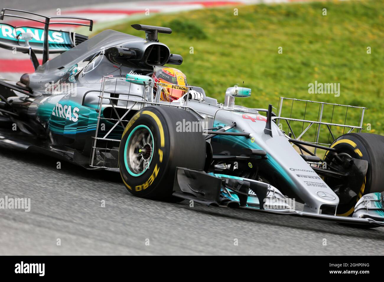 Lewis Hamilton (GBR) Mercedes AMG F1 W08 running sensor equipment. 28. ...