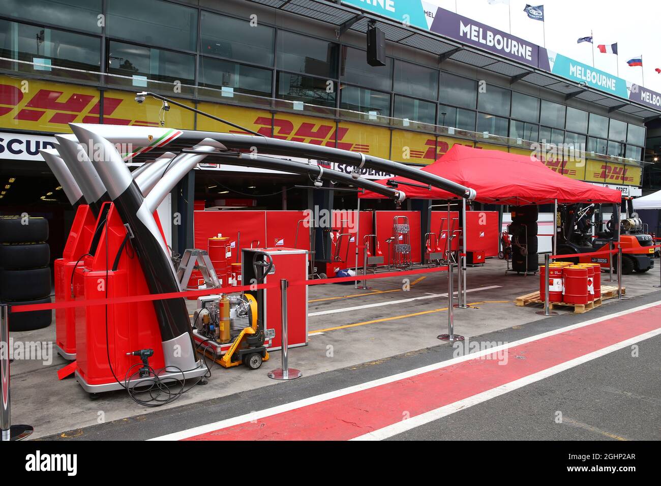Ferrari pit garage and equipment. 22.03.2017. Formula 1 World ...