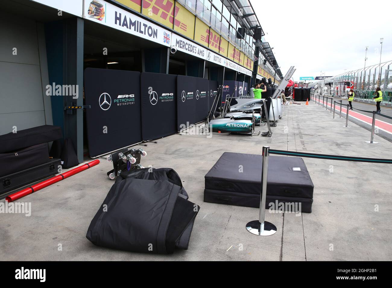 Mercedes AMG F1 pit garage. 22.03.2017. Formula 1 World Championship ...