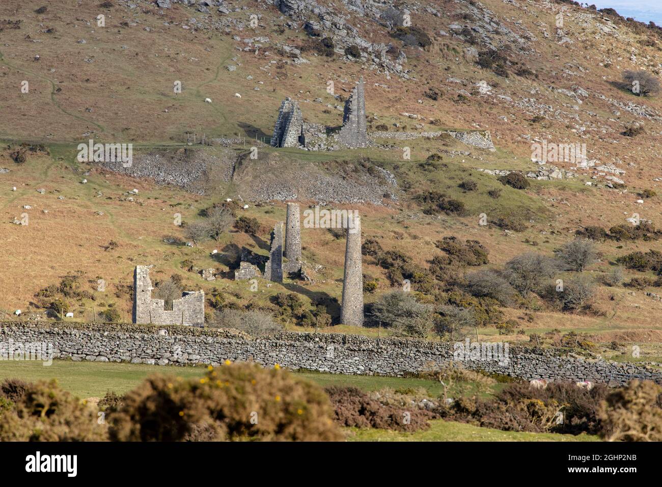 Oh Phoenix mine works on Caradon Hill Bodmin Moor Cornwall Stock Photo ...