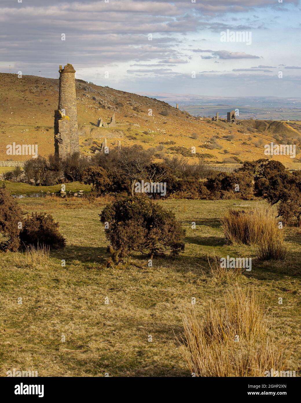 Oh Phoenix mine works on Caradon Hill Bodmin Moor Cornwall Stock Photo ...