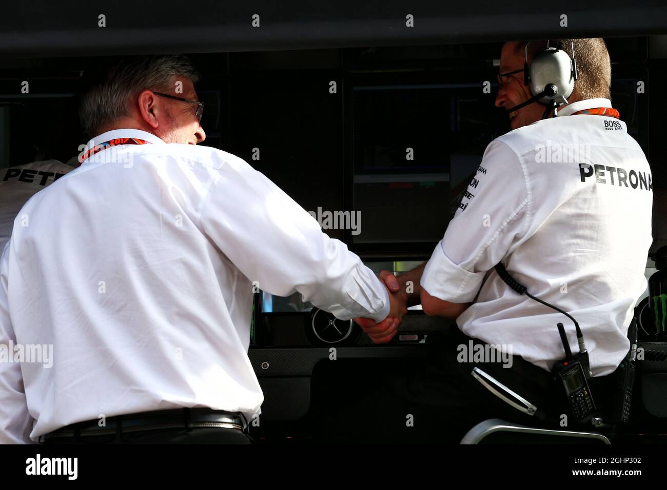 Ross Brawn (GBR) Managing Director, Motor Sports on the Mercedes AMG F1 ...
