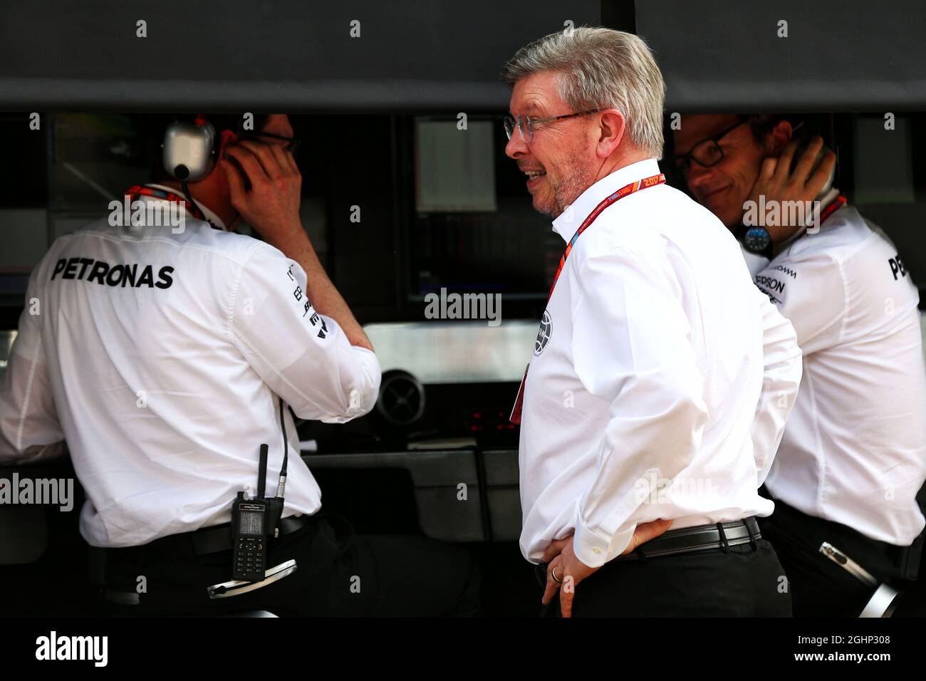 Ross Brawn (GBR) Managing Director, Motor Sports on the Mercedes AMG F1 ...