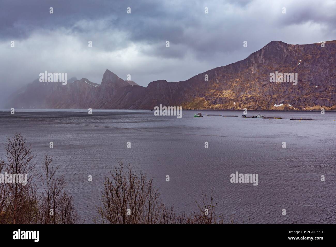 The Fjord at Senjahopen on Senja Island beyond the Polar Circle in ...