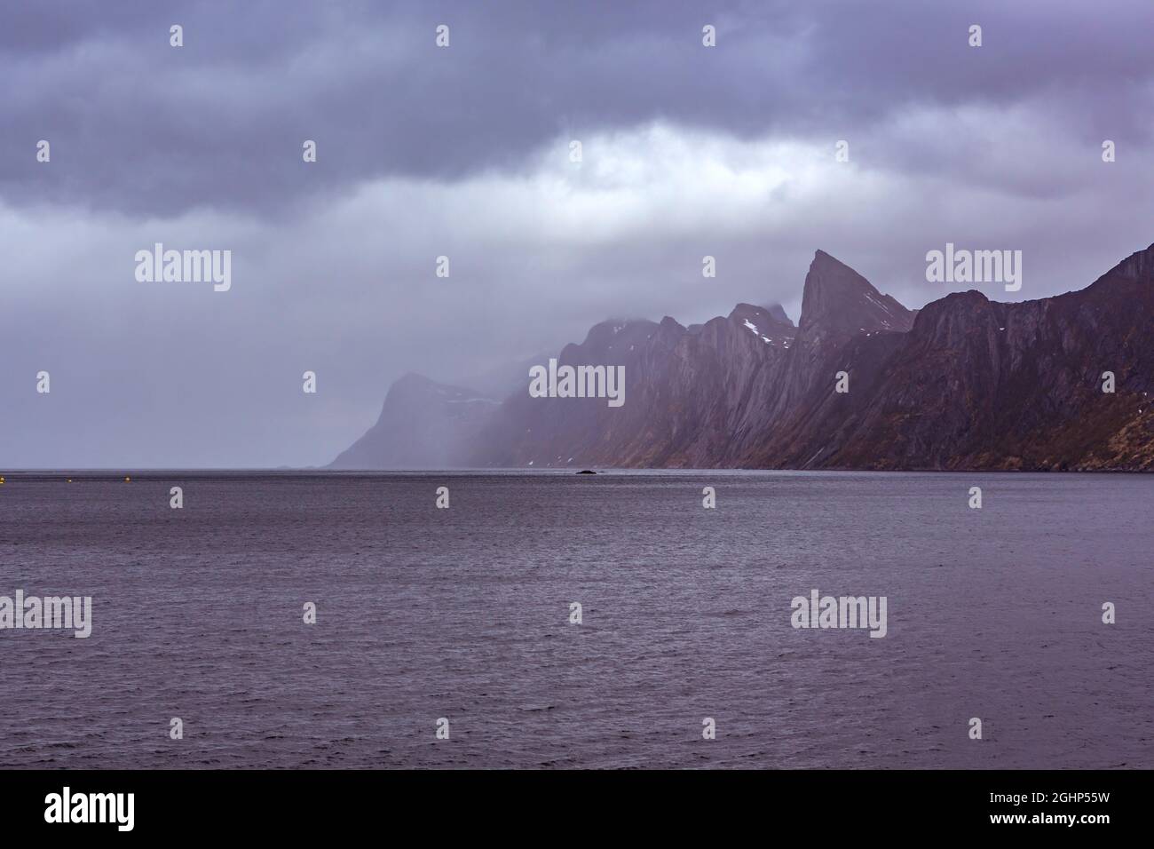 The Fjord at Senjahopen on Senja Island beyond the Polar Circle in ...
