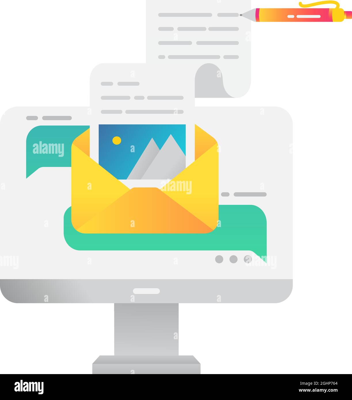 Write online text message, email icon vector Stock Vector Image & Art ...