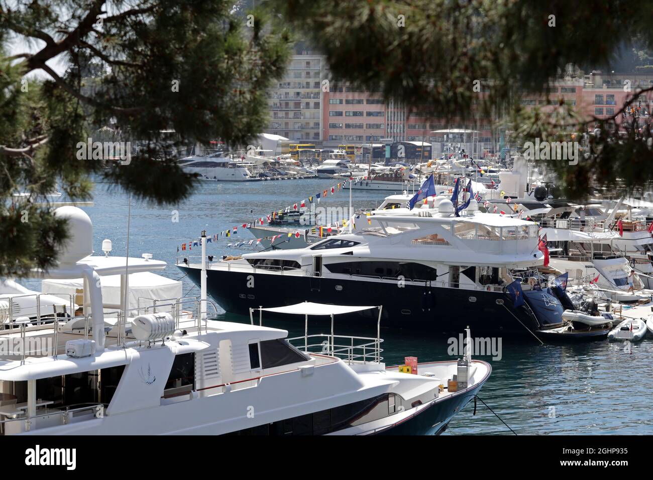 Boats in the scenic Monaco Harbour. 24.05.2017. Formula 1 World ...
