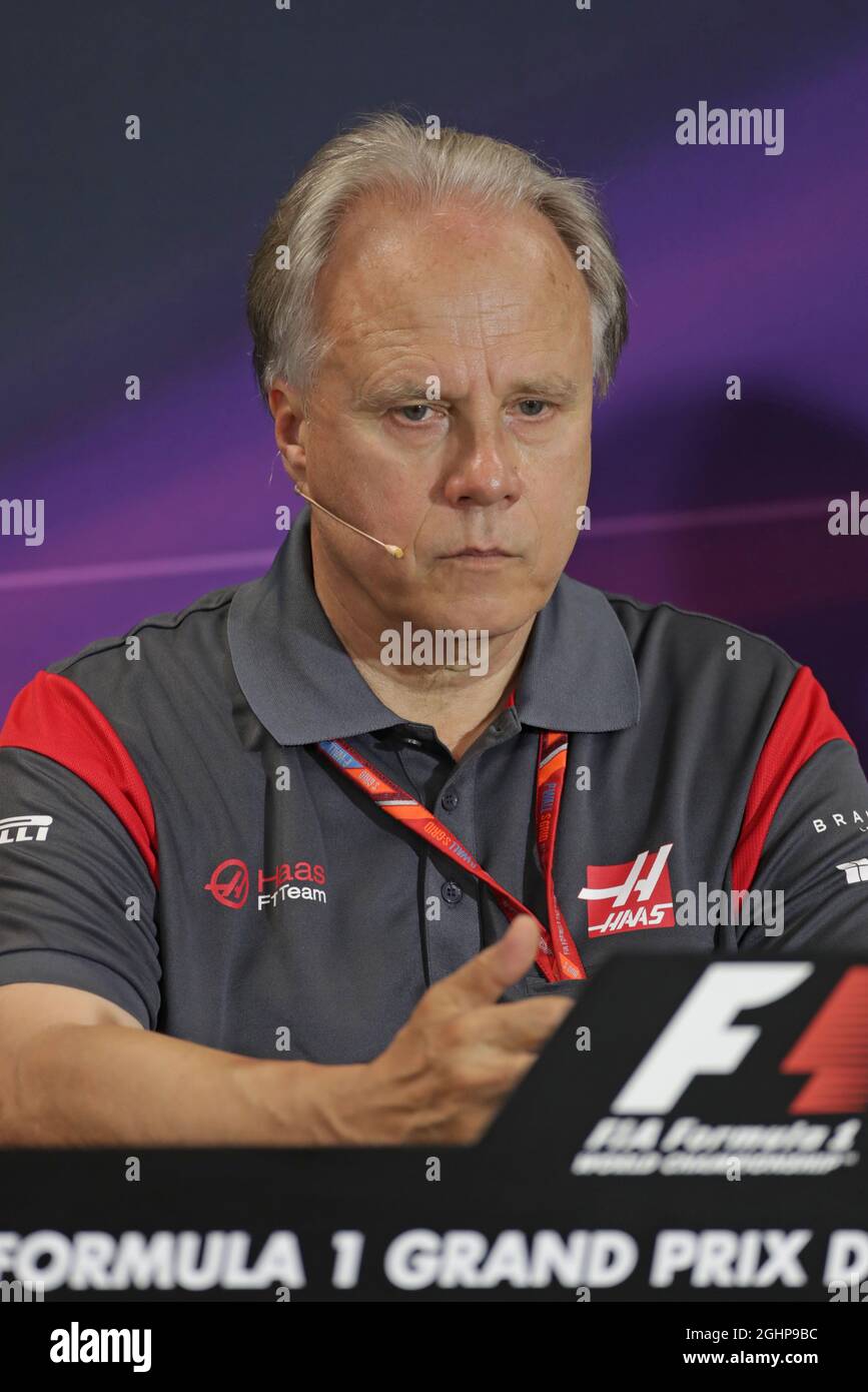 Gene Haas (USA) Haas Automotion President in the FIA Press Conference ...